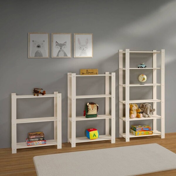 4 Shelf Slatted Storage Unit White Furniture Dash Size 53